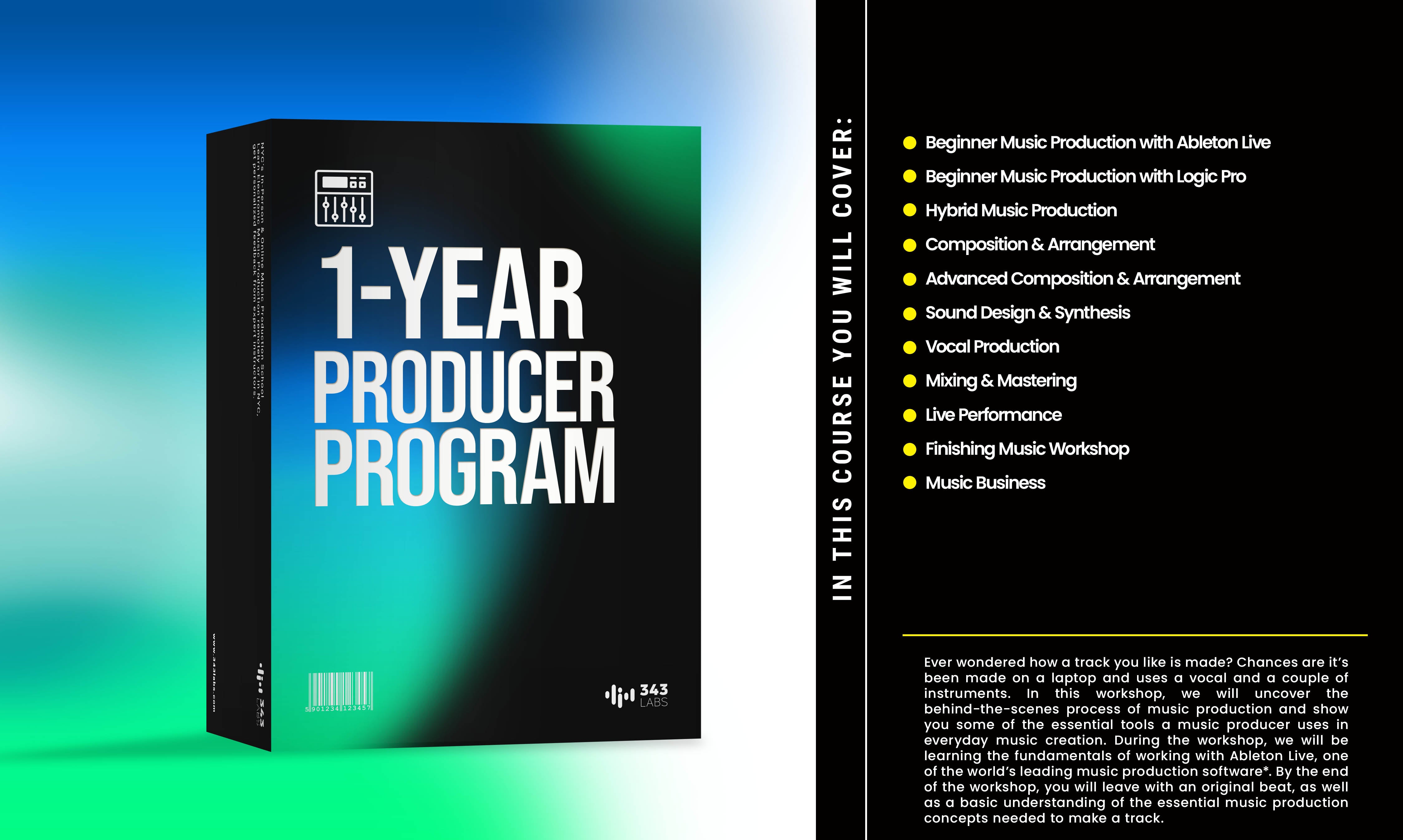 One-Year Producer Program Tuition Fees – 343 Labs